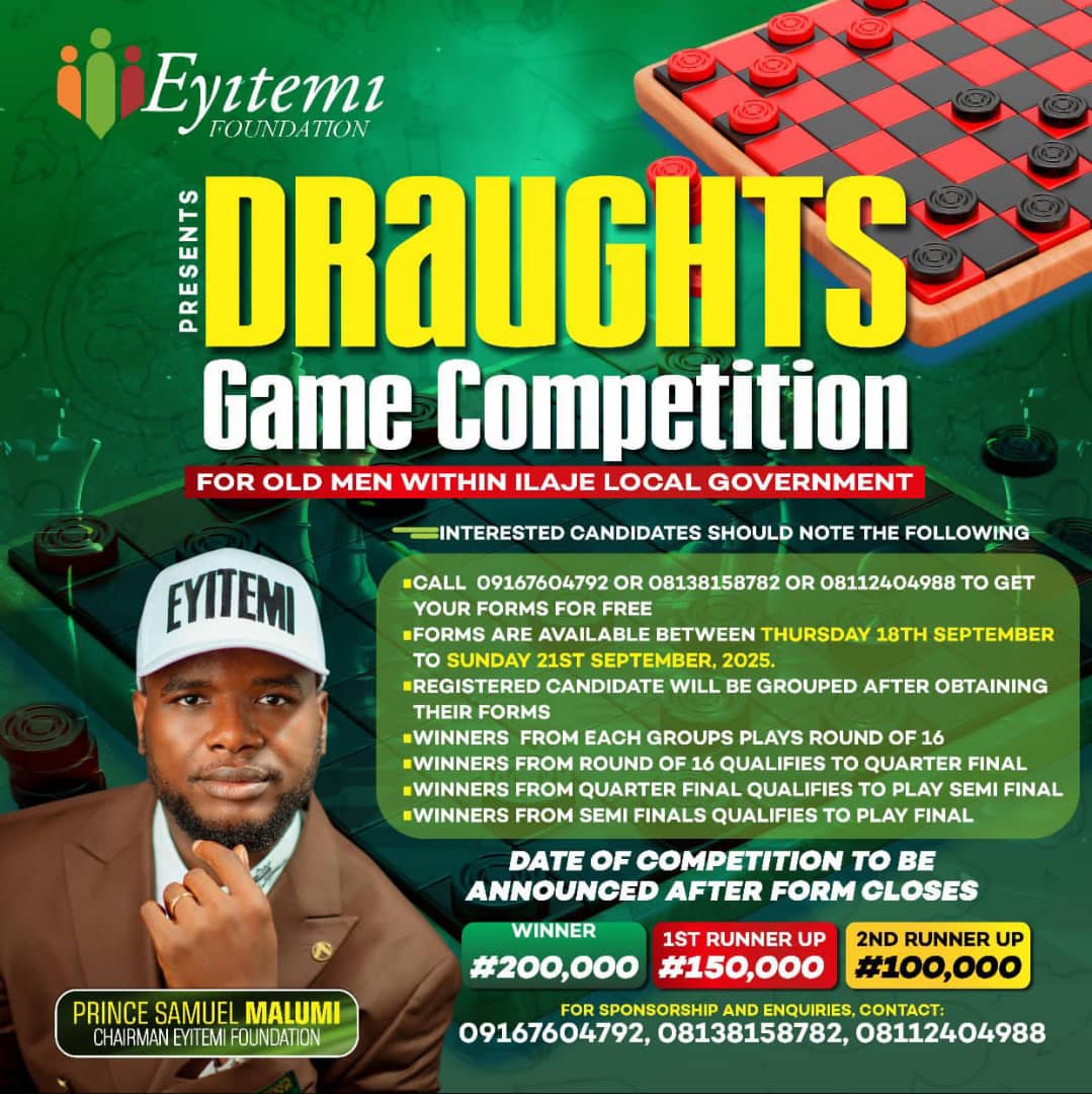 Eyitemi Foundation Launches Draughts Game Competition for Elderly Men ...